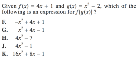 Algebra Functions on ACT Math: Lesson and Practice Questions