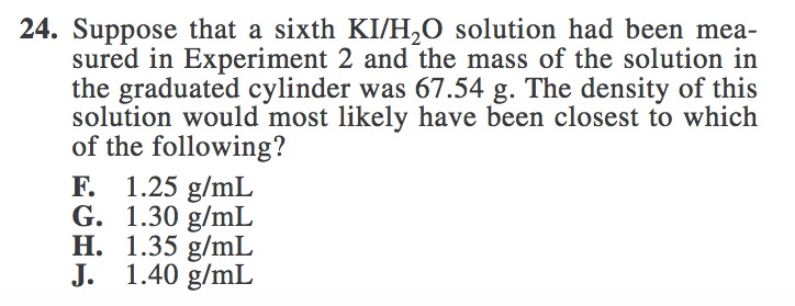 ACT Science Calculating Questions: Data Interpolation + Extrapolation