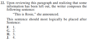 Macro Logic in ACT English: Sentence and Paragraph Order