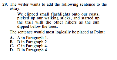 Macro Logic in ACT English: Sentence and Paragraph Order