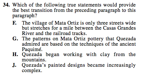 Transition Questions on ACT English: Strategies and Practice