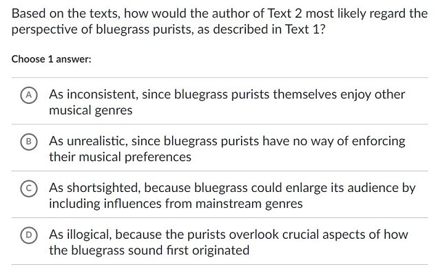 Breakdown of Every Question Type in SAT Reading and Writing by Percent