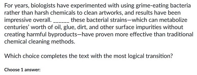 Transition Questions on SAT Reading and Writing: Tips, Examples